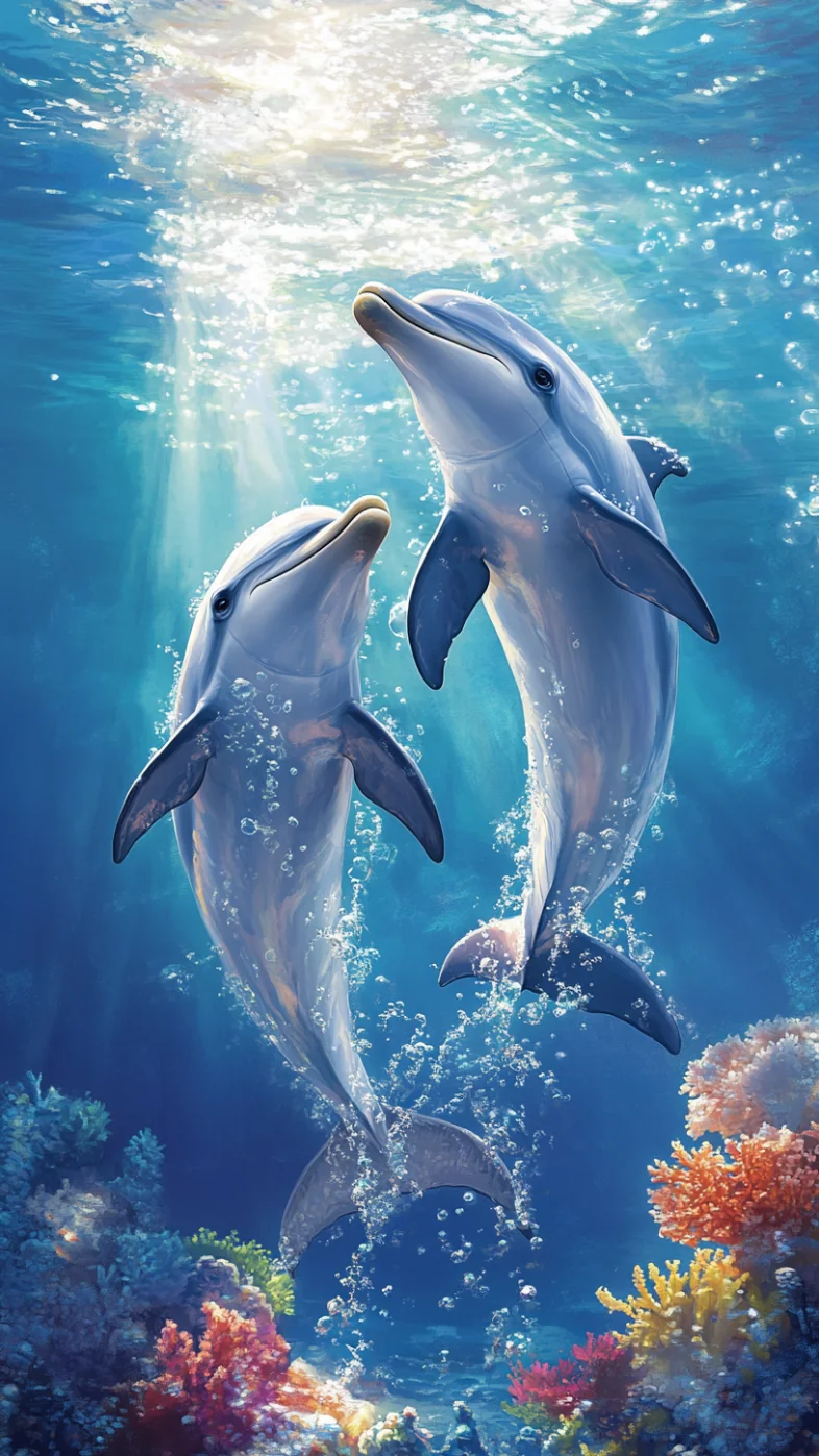 Blue Dolphin Wallpaper Dolphin Light Trendy Poster Photowall